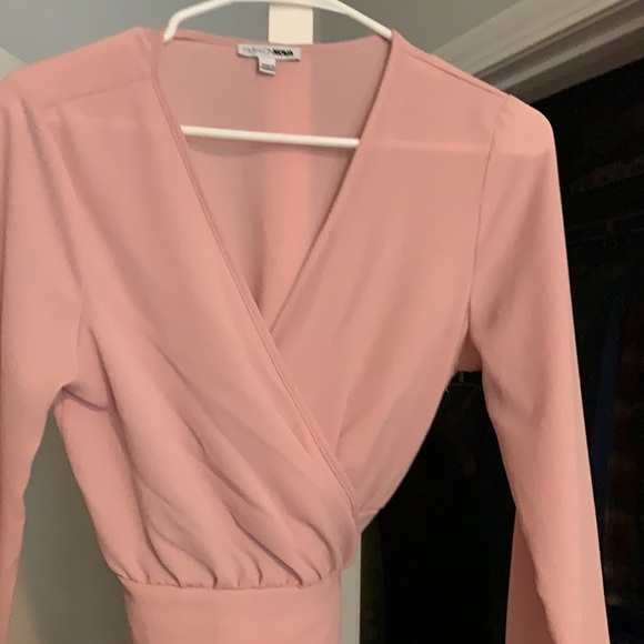 Fashion Nova | Tops | Light Pink Wrap Top Fashion Nova | Poshmark